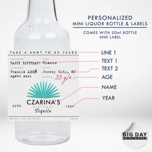 Custom 50 Ml Mini Liquor Labels His or Her Favorite Drink Optional Mini ...