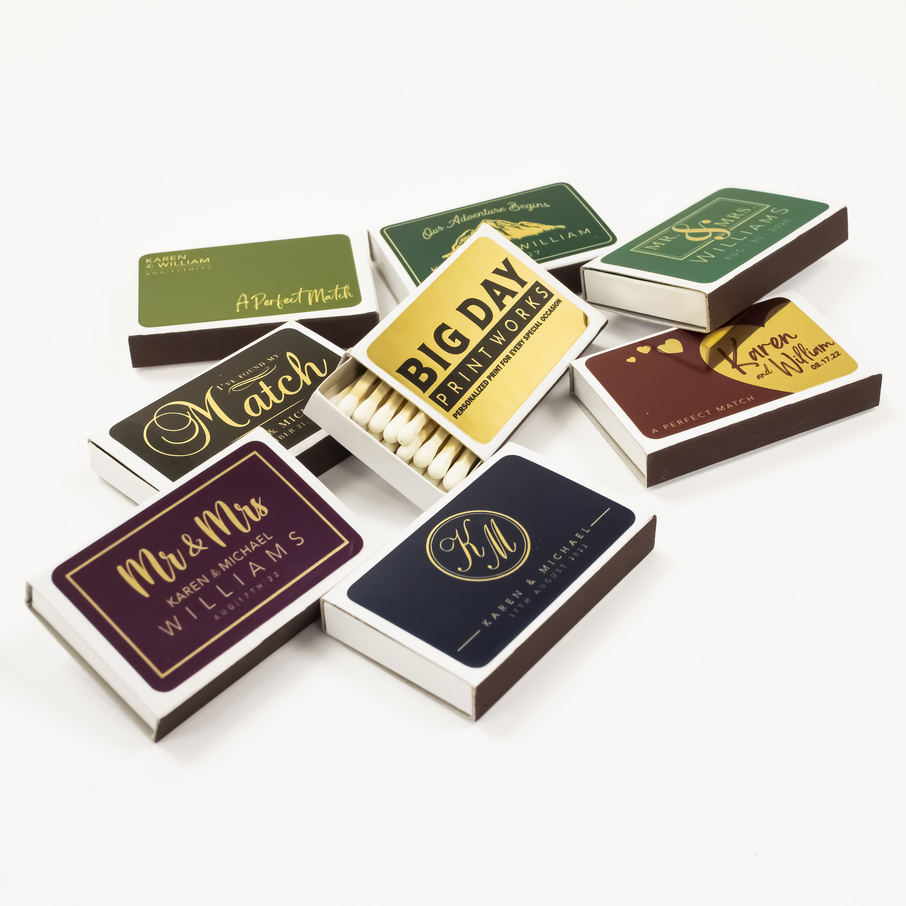 BULK Match Boxes + Labels SET OF 50 - Personalized Texts - Party Favor ...