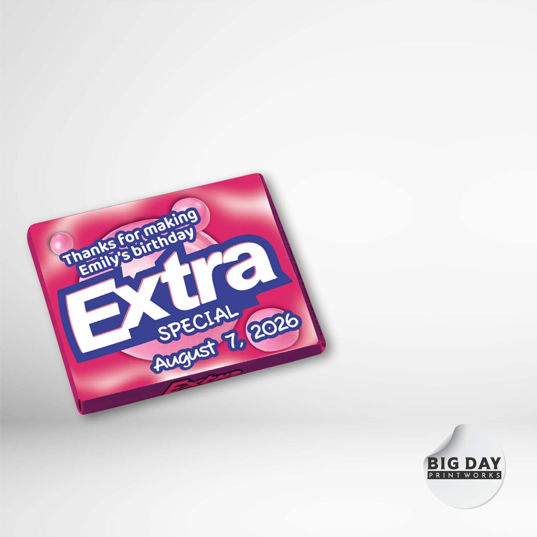 Add You Logo Brand or Design - Custom Extra Gum Labels Stickers ...