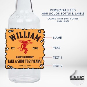 Custom 50 Ml Mini Liquor Labels | His or Her Favorite Drink | Optional ...