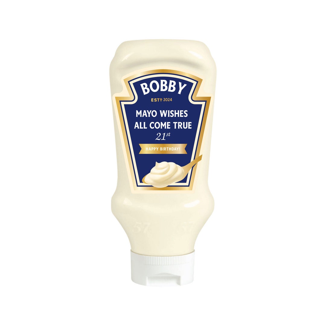 Personalized Mayonnaise Label Vinyl Sticker Funny Novelty Gift Birthday ...