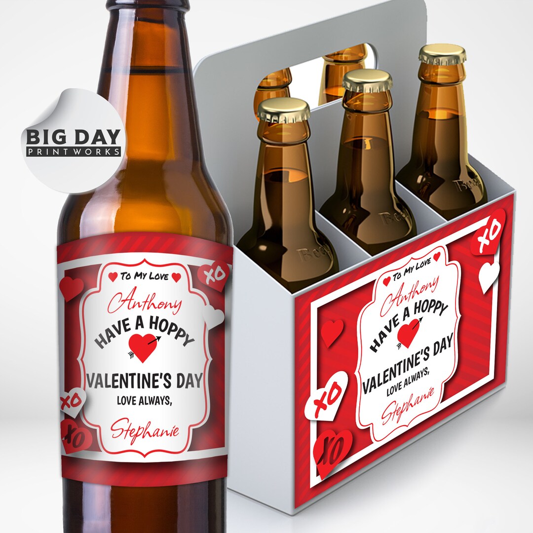 Personalized - Customized - Beer Labels - Happy Valentine's Day Beer ...