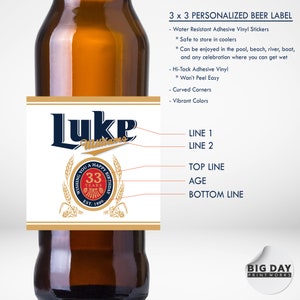 Personalized Beer Labels | His or Her Favorite Beer | Birthday Beer ...