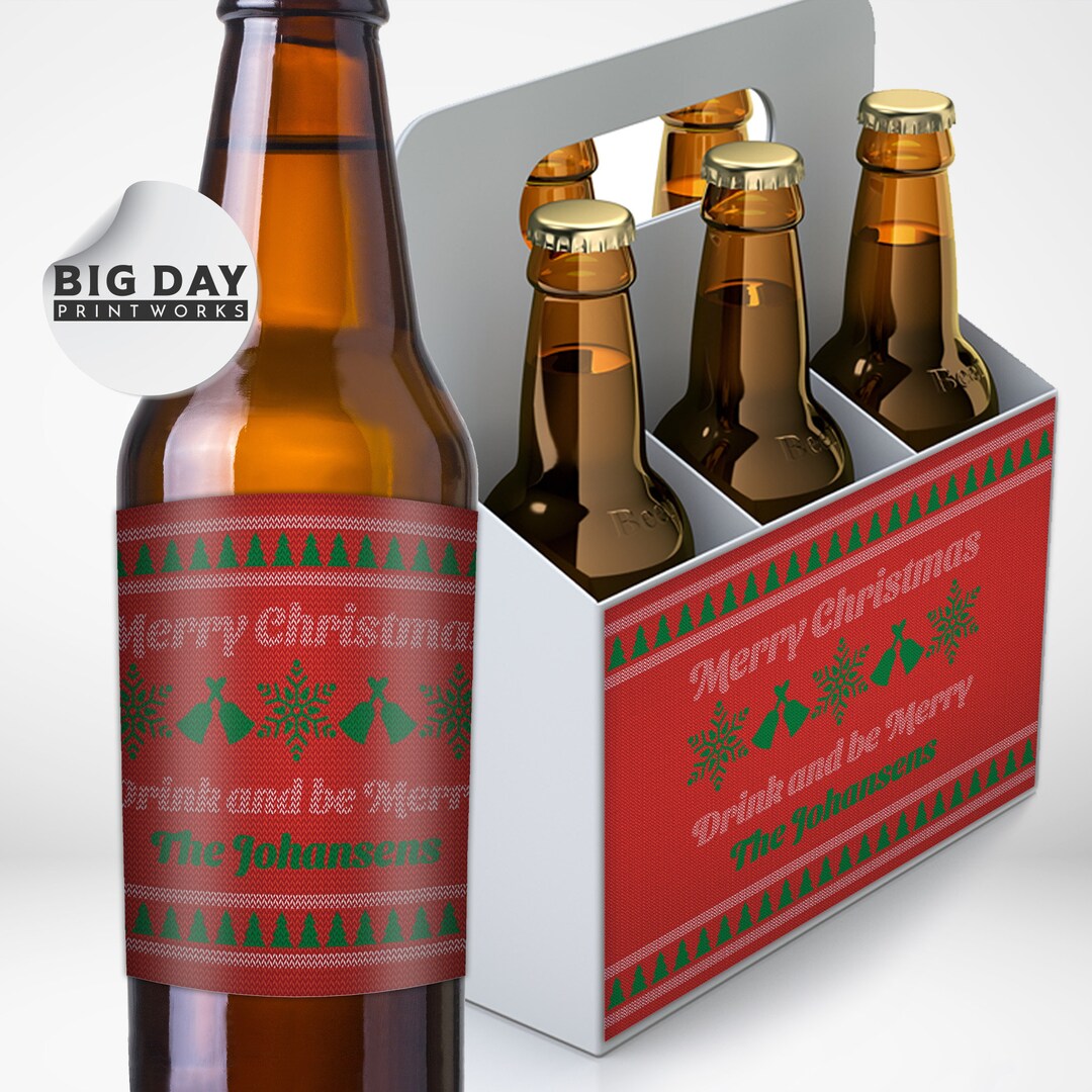 Personalized Customized Beer Labels Holiday Beer Labels Fun Beer Labels ...