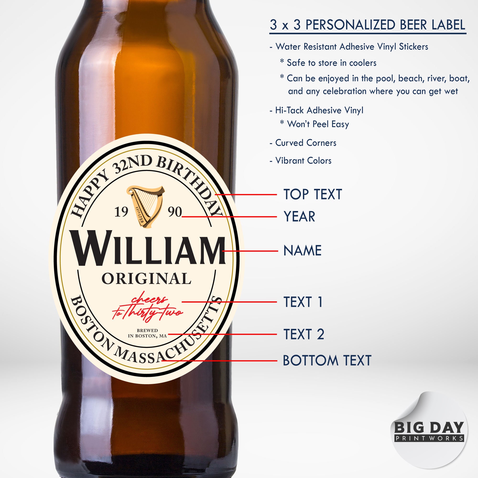 Personalized Beer Labels | His or Her Favorite Beer | Birthday Beer ...