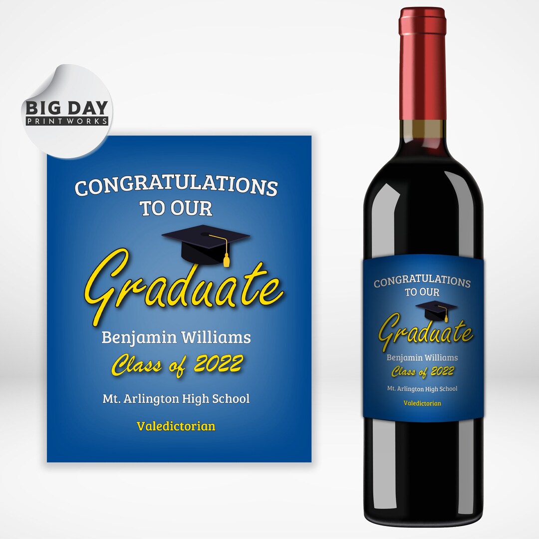 Custom Wine Labels | Personalized Graduation | Celebration Gift Labels ...
