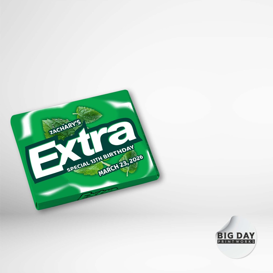 Add You Logo Brand or Design - Custom Extra Gum Labels Stickers ...