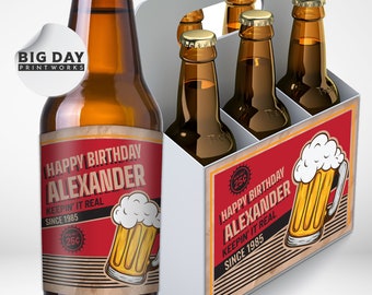 Personalized Custom Beer Labels Happy Birthday Beer Labels Birthday ...