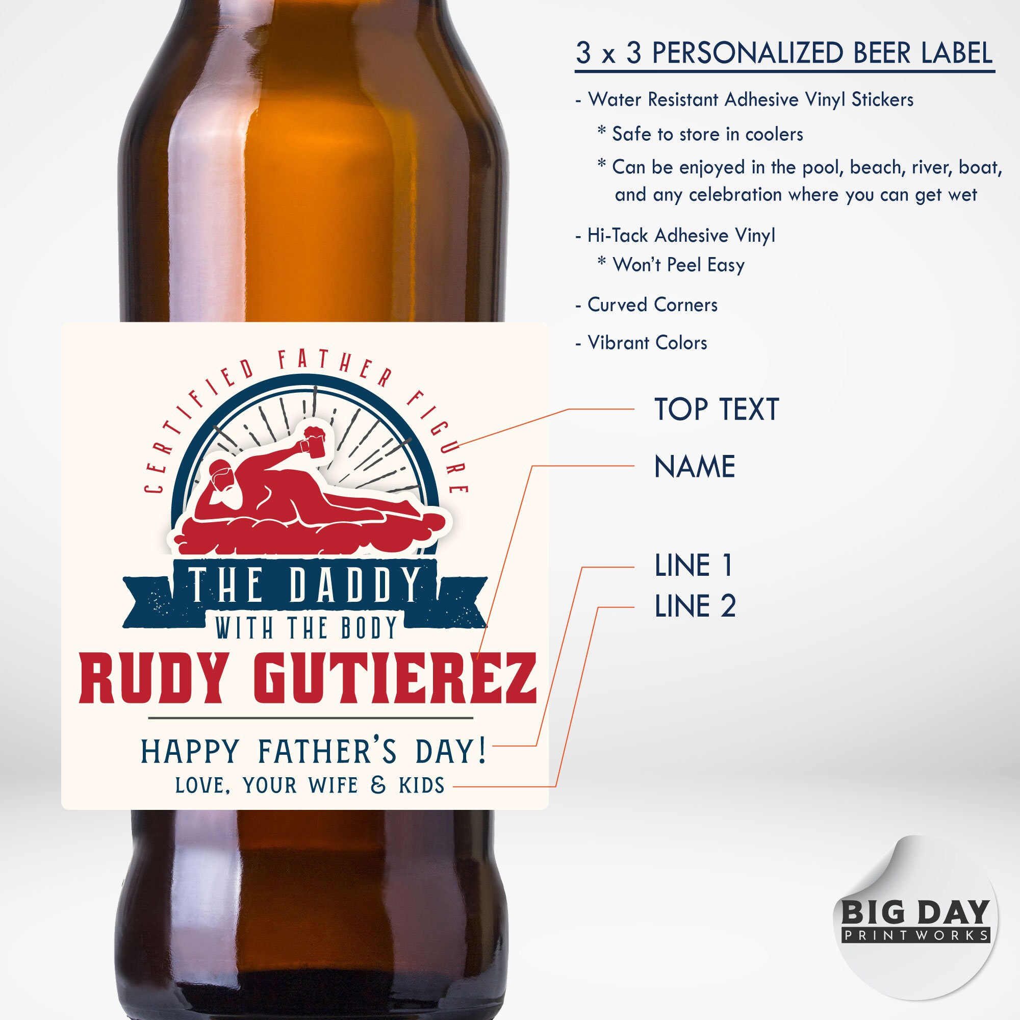 Personalized Beer Labels Fathers Day Beer Labels - Etsy
