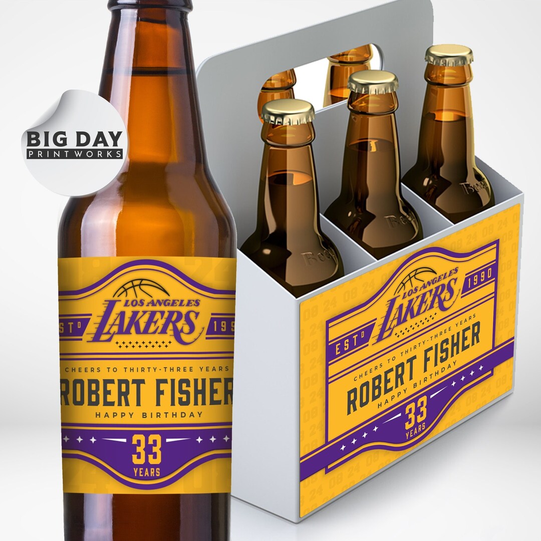 Personalized Beer Labels | Los Angeles Basketball Team Beer Labels ...