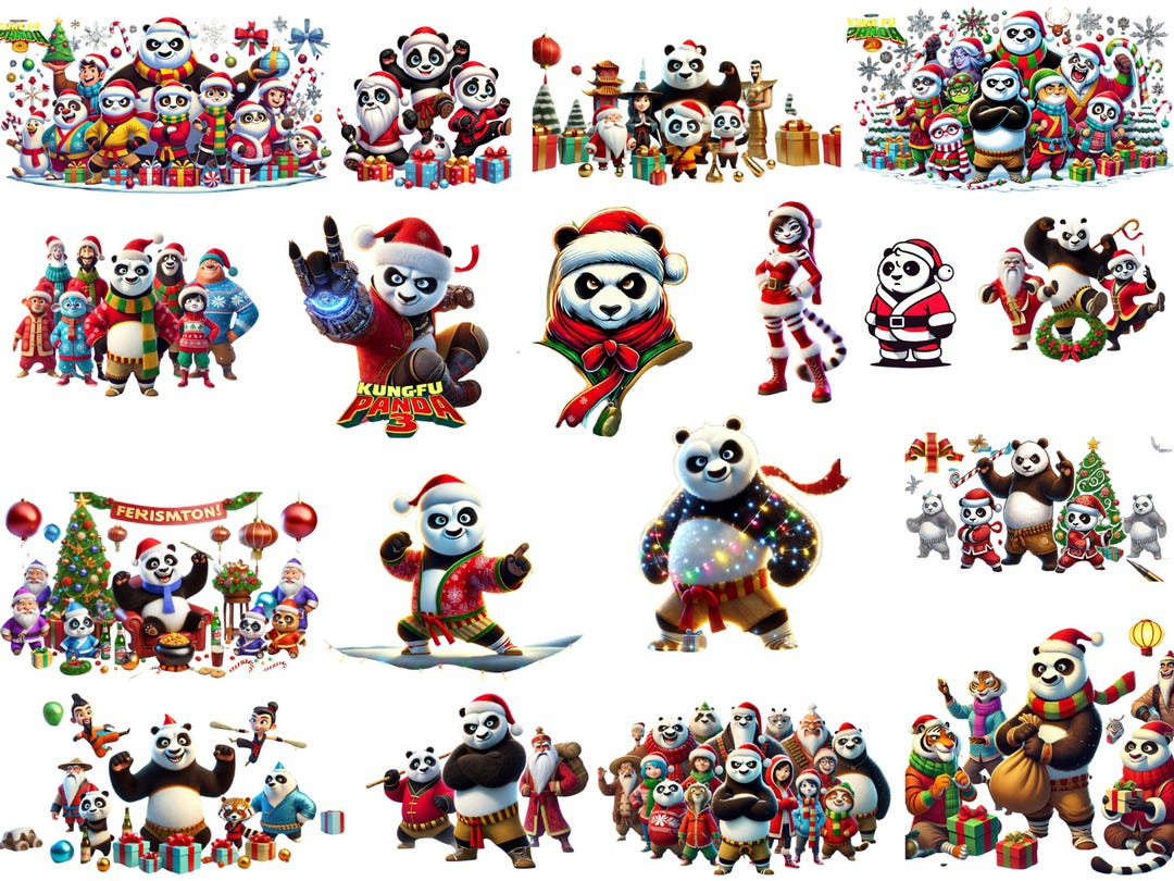 18 Pieces Christmas Kung Fu Panda High Resolution Png - Etsy