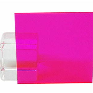 1/4" (6mm) Pink Fluorescent Acrylic 24" X 12" Cast Plexiglass Sheet AZM ...