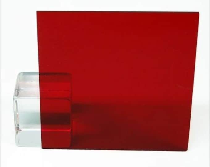 1/4 Transparent Dark Red Acrylic Plexiglass Sheet 12 X 12 Cast Acrylic ...