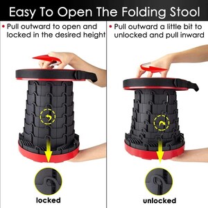 Collapsible Portable Chair, Retractable Folding Stool, Sturdy ...