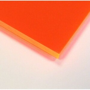1/8" (3mm) Orange Neon Fluorescent Acrylic Plexiglass Sheet 12" X 12 ...