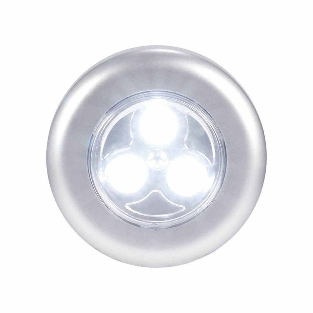 50 Pack Stick-on Push Light 4LED Battery-powered Night Light Silver - Etsy