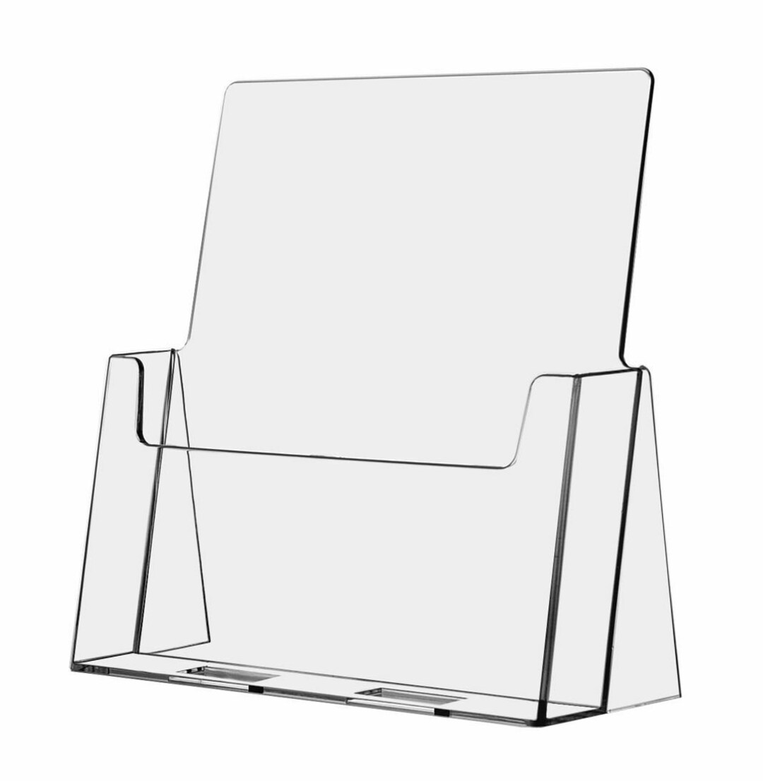 Large Brochure Holder Flyer Stand Clear Display 8.5"x11" AZM Displays ...