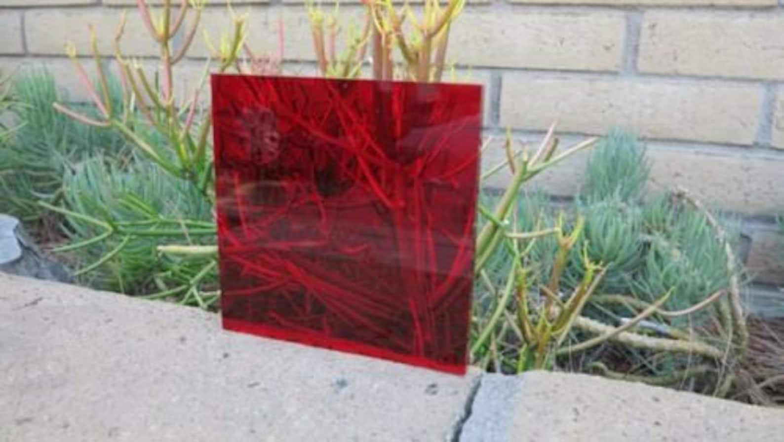 2 PACK 1/4 Transparent Dark Red Acrylic Plexiglas Sheet 8 X 12 Cast ...