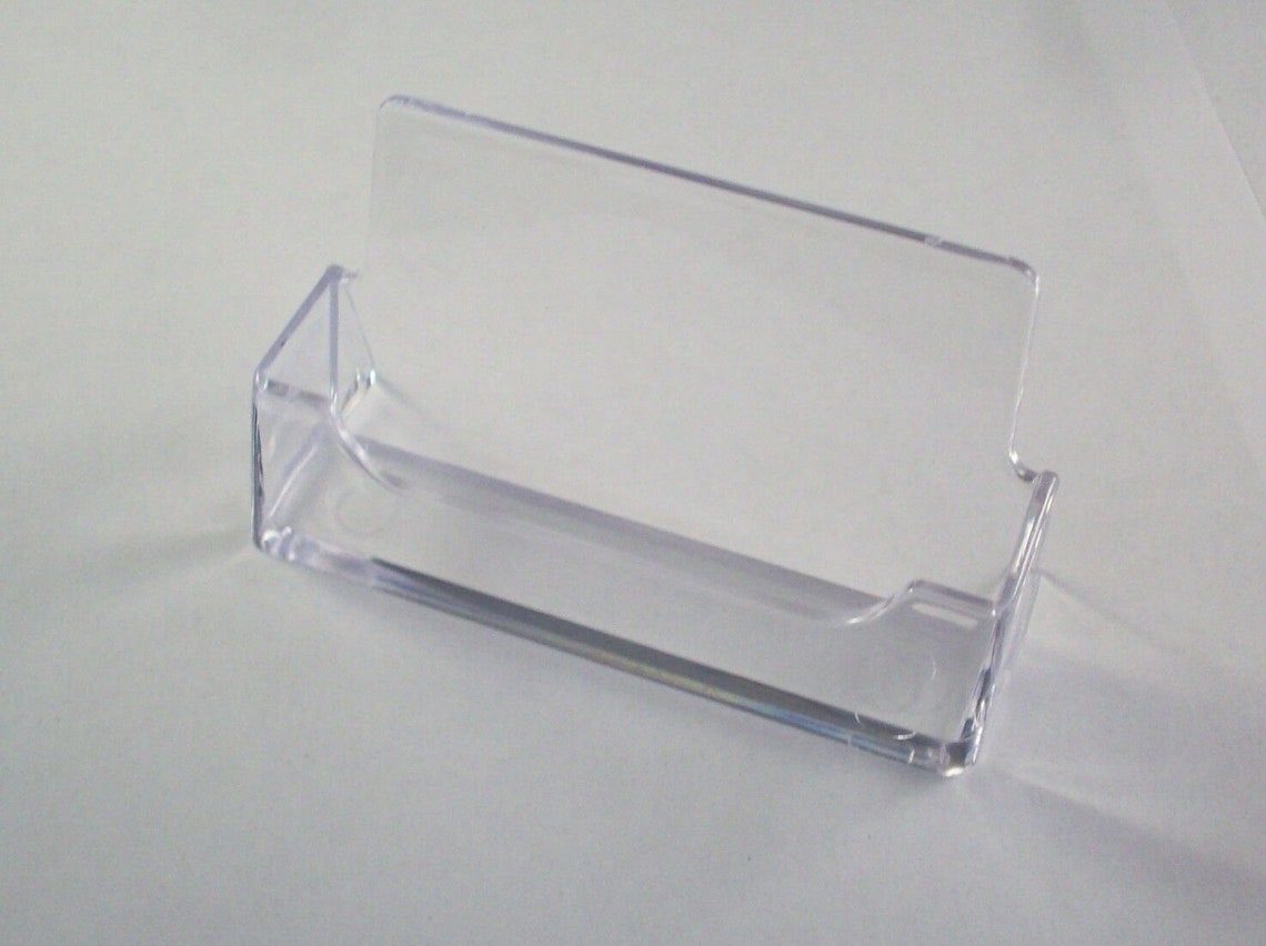 SALE 12 New Clear Plastic Acrylic Desktop Business Card Holder Display ...