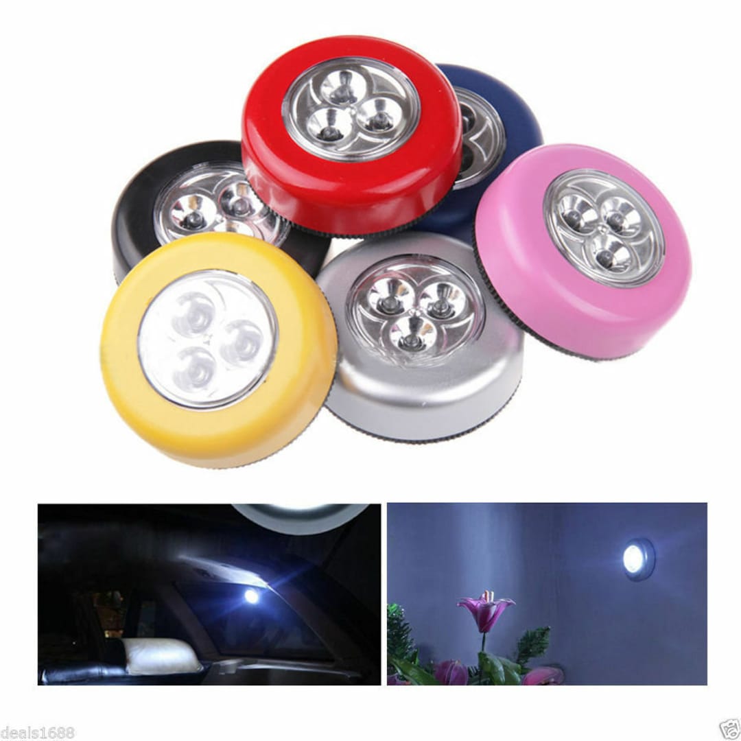5 Pack Blue Stick-on Push Light 4LED Battery-powered Night Light - Etsy