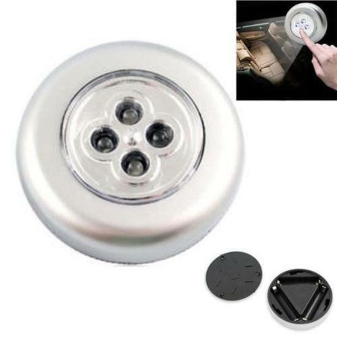 50 Pack Stick-on Push Light 4LED Battery-powered Night Light Silver - Etsy