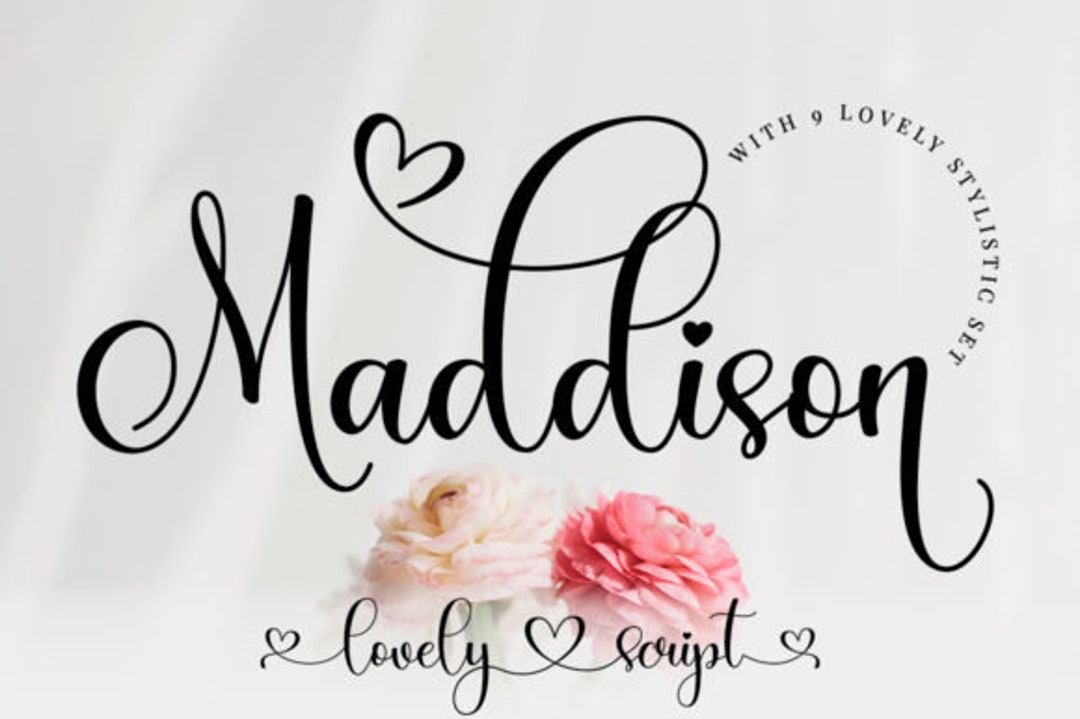 Maddison Font Maddison Romantic Calligraphy Font Wedding - Etsy