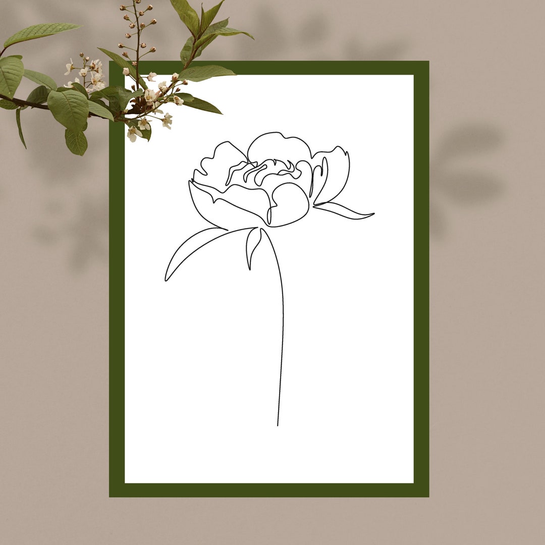 Flower Line Drawing Wall Art, Flower Line Art for Wall,flower That ...