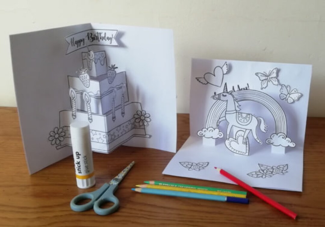 Pop up Cards for Kids, Make Your Own Pop up Cards, Printable, 4 X ...