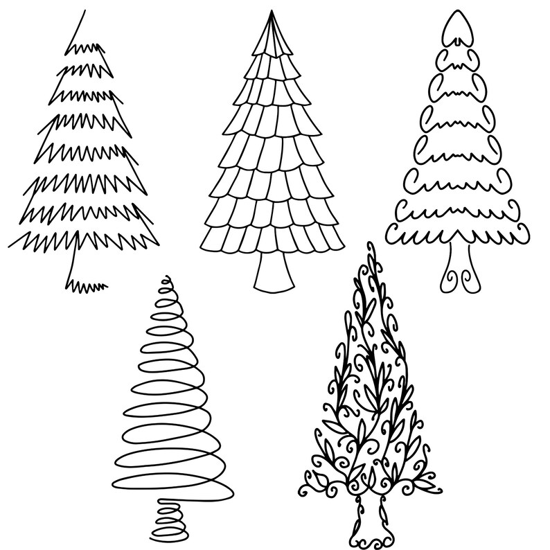 Christmas Tree SVG Bundle Christmas Tree Cut File Pine Tree - Etsy