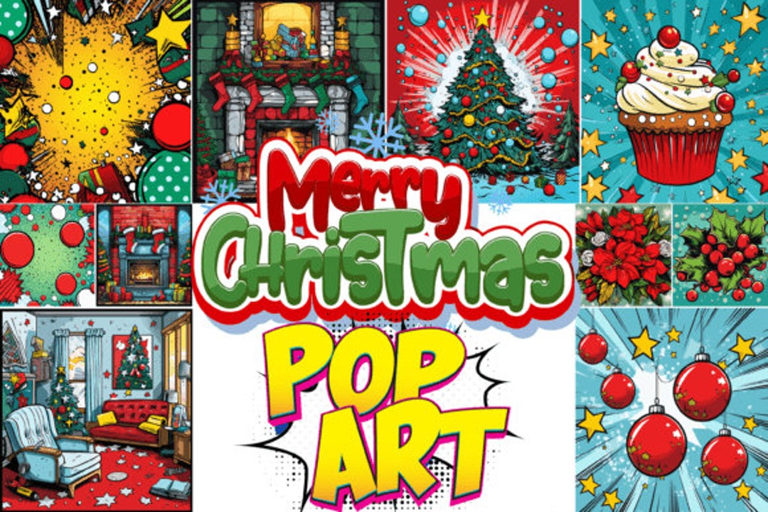 Pop Art Christmas Bundle, Pop Art Sublimation Designs, Digital Download ...