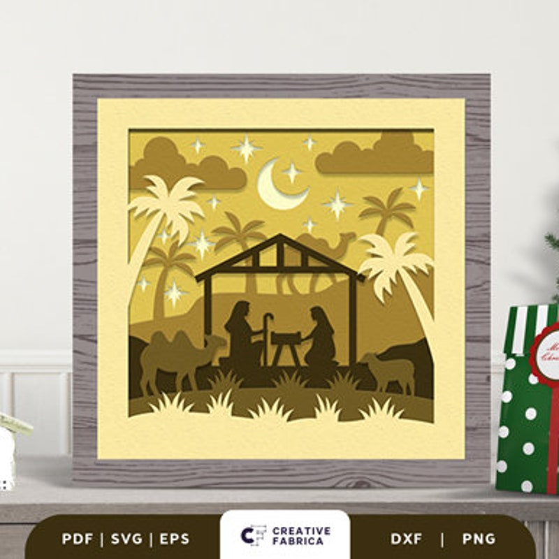 Nativity Shadow Box Svg - Etsy