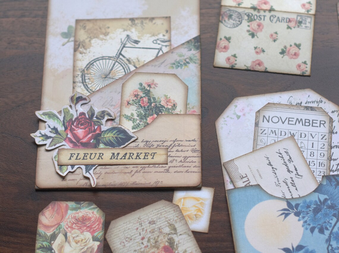 Pocket Tags Junk Journal Kit Ephemera Journal Tag Loaded - Etsy