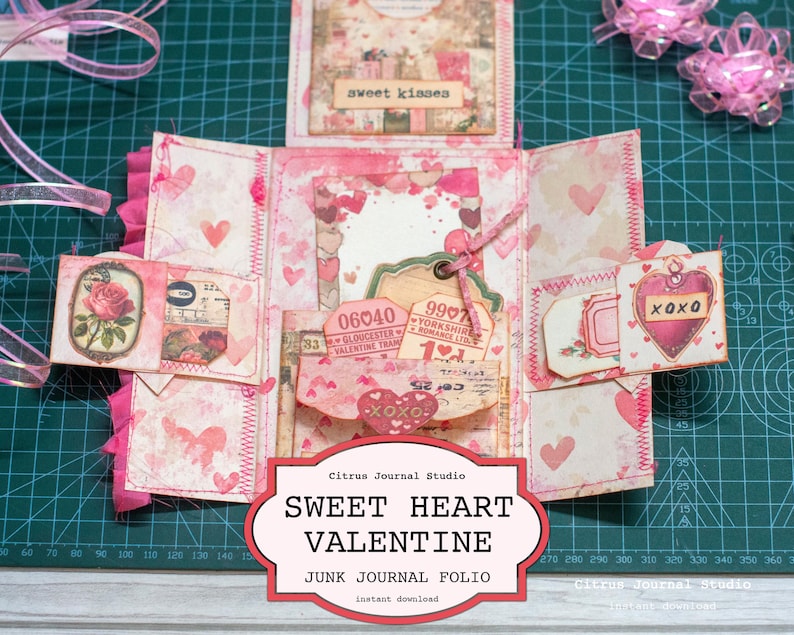 Shabby Chic Valentine Junk Journal Kit – Pink Romantic Ephemera ...