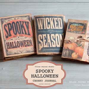 Halloween Junk Journal, Spooky Pumpkin Skeleton Folio, October Daily ...