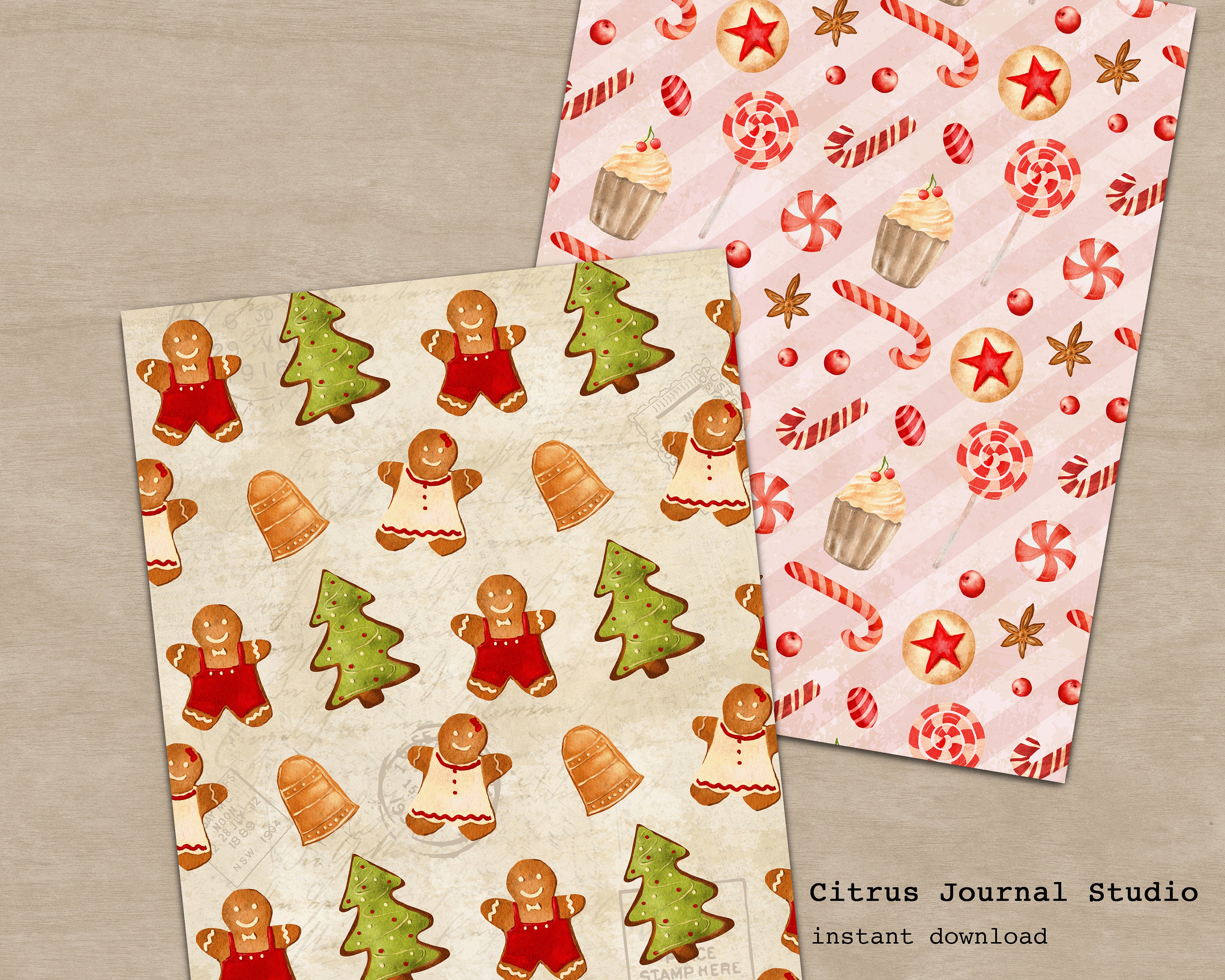 Christmas Papers Christmas Pattern Vintage Paper Decorative - Etsy