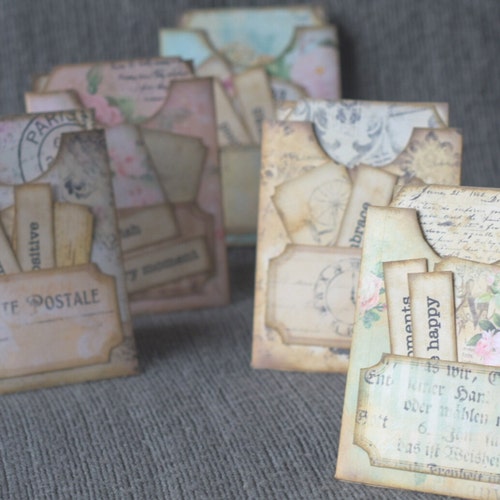 Junk Journal Printable Loaded Tag Folio Kit Floral Tag - Etsy