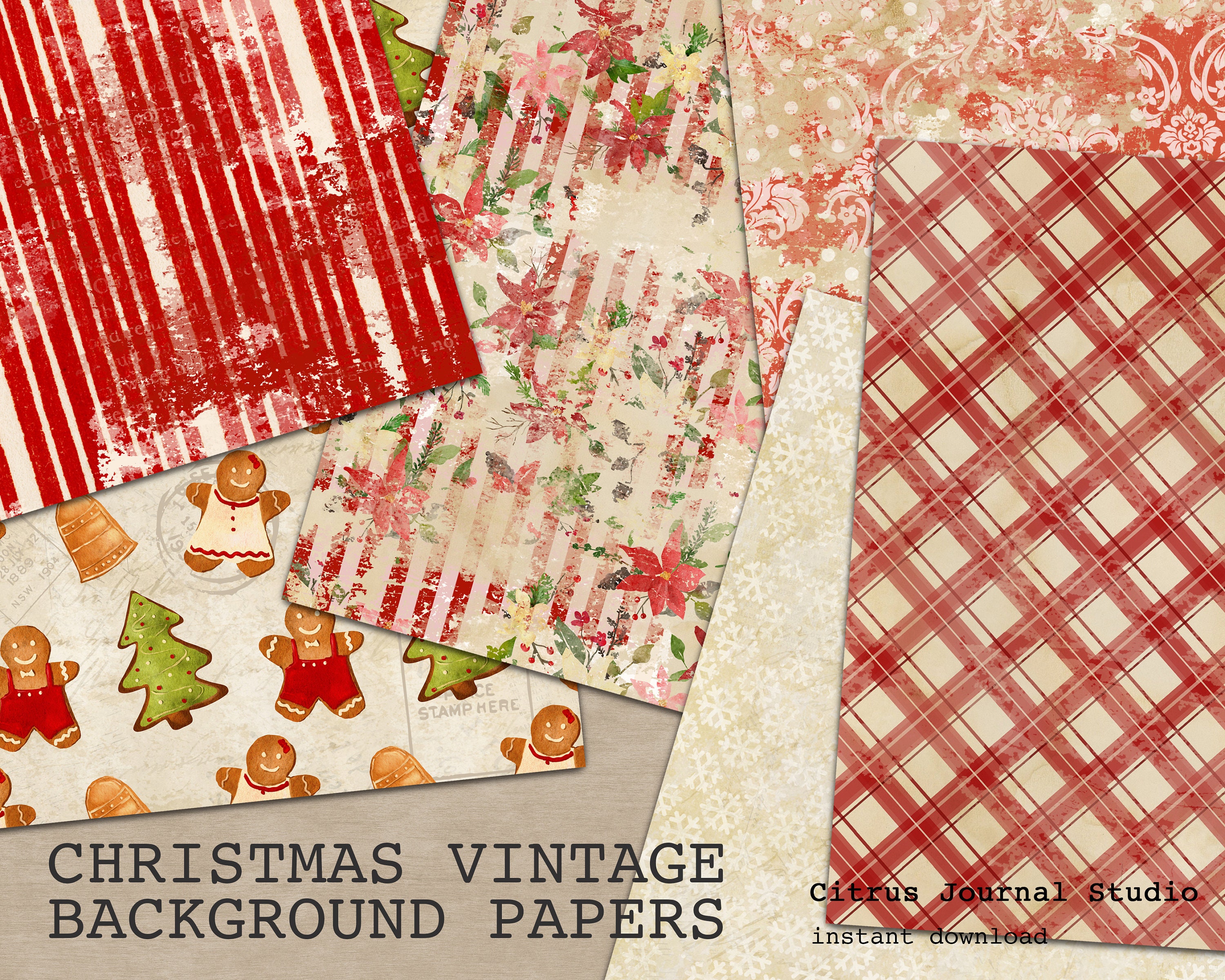 Christmas Papers Christmas Pattern Vintage Paper Decorative - Etsy
