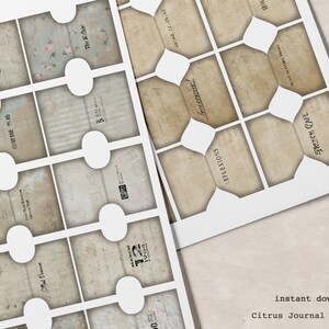 Junk Journal Tabs, Number Tabs, Blank Tags, Vintage, Ephemera ...