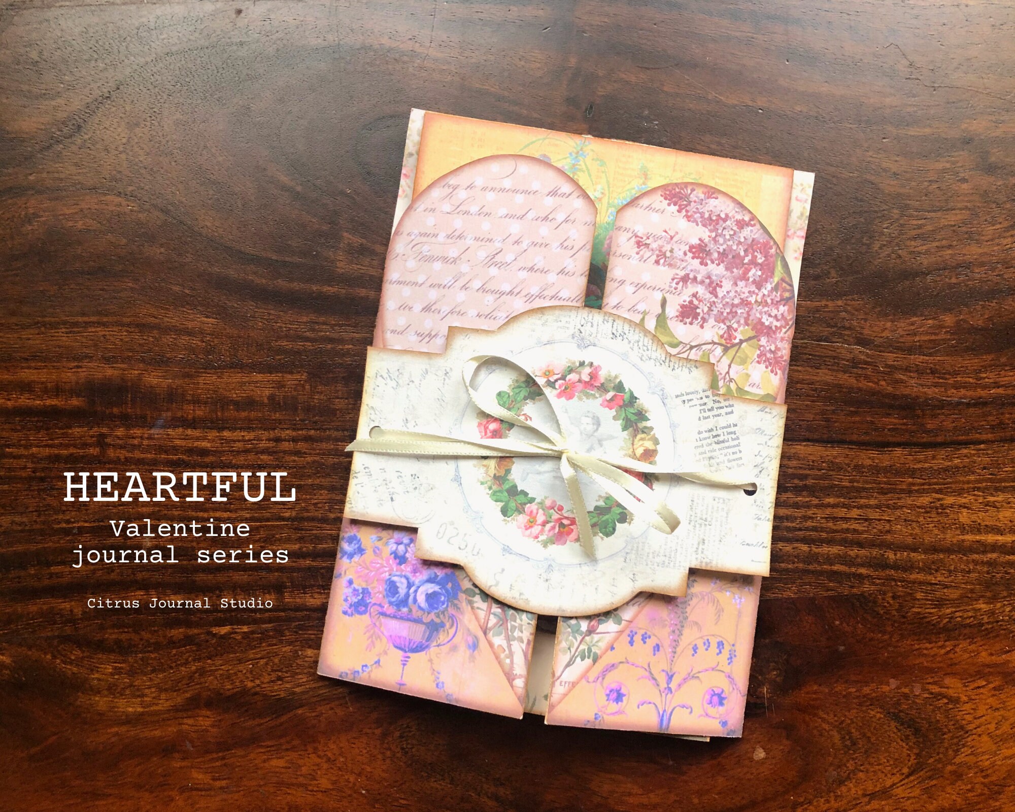 Valentine Journal, Heart Journal, Shabby Chic, Love Folio, Junk Journal ...