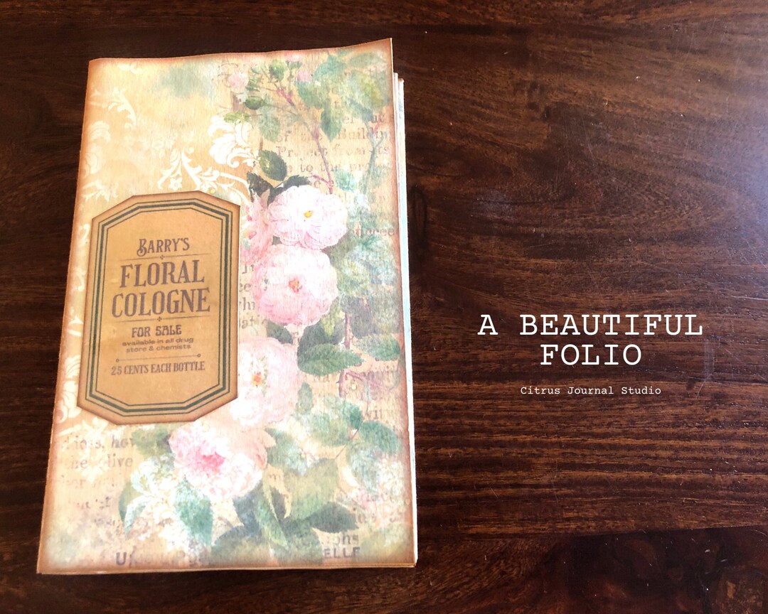 Shabby Chic Folio, Beautiful Folio, Printable Trifold Junk Journal With ...