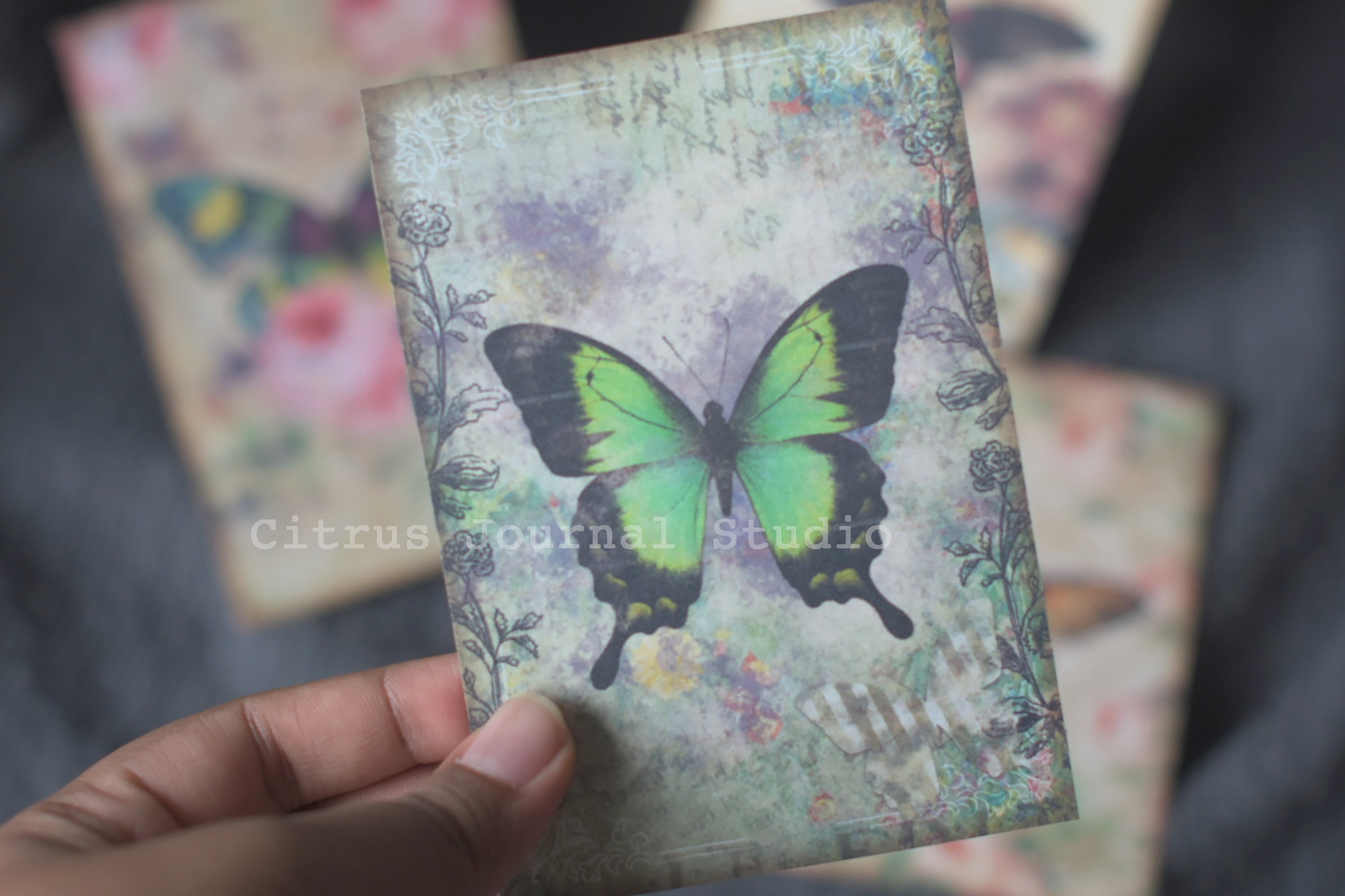 Butterfly Tags Junk Journal Kit Ephemera ATC Shabby Chic | Etsy