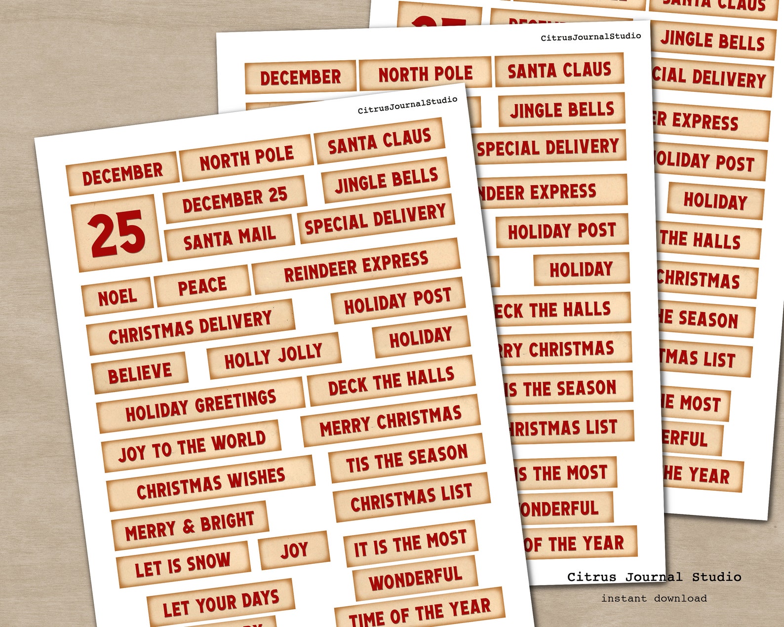 Christmas Words, Red Journal Words, Vintage Christmas, Farmhouse ...