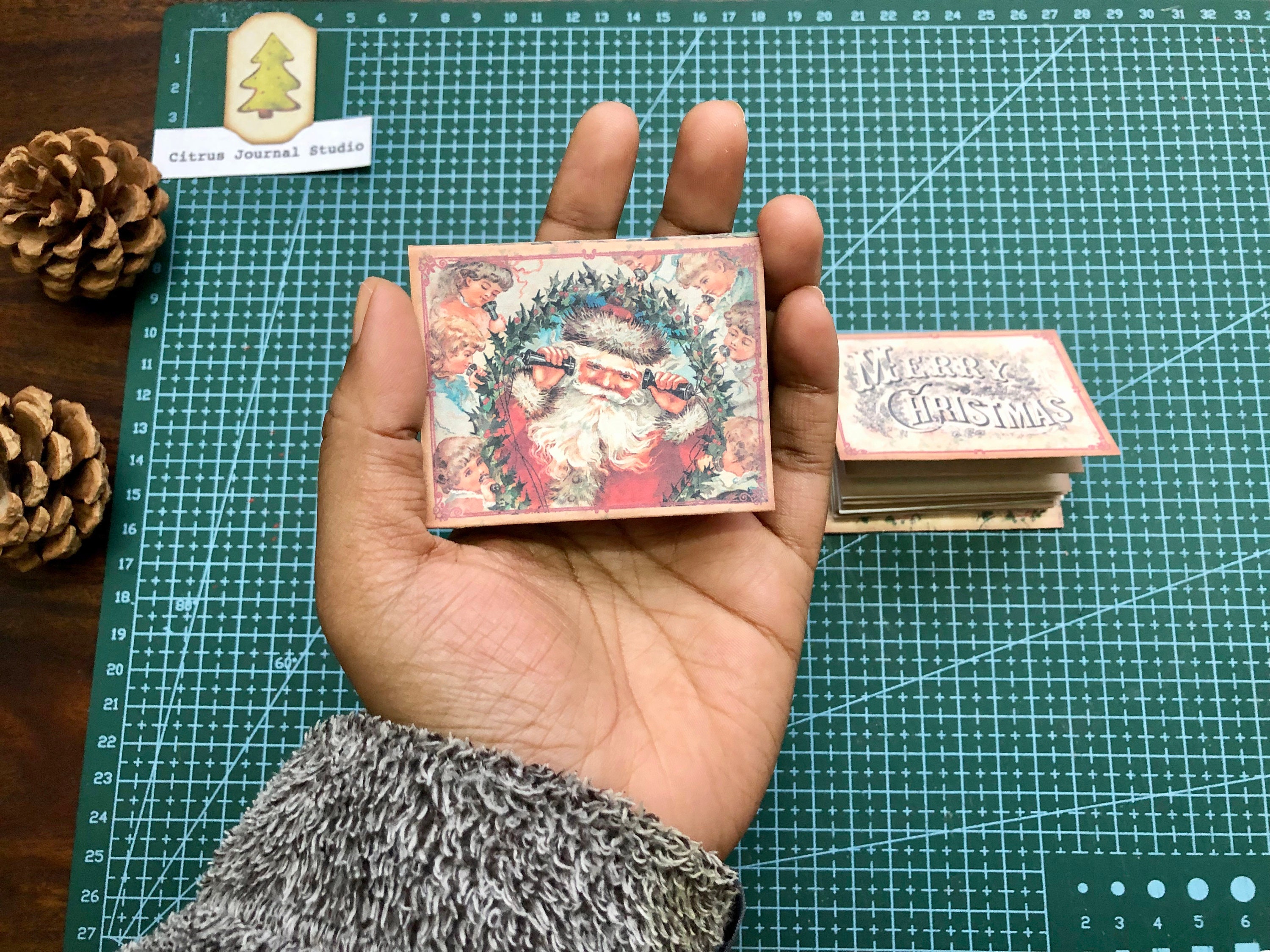 Christmas Mini Book Christmas Tiny Junk Journal Shabby Chic - Etsy