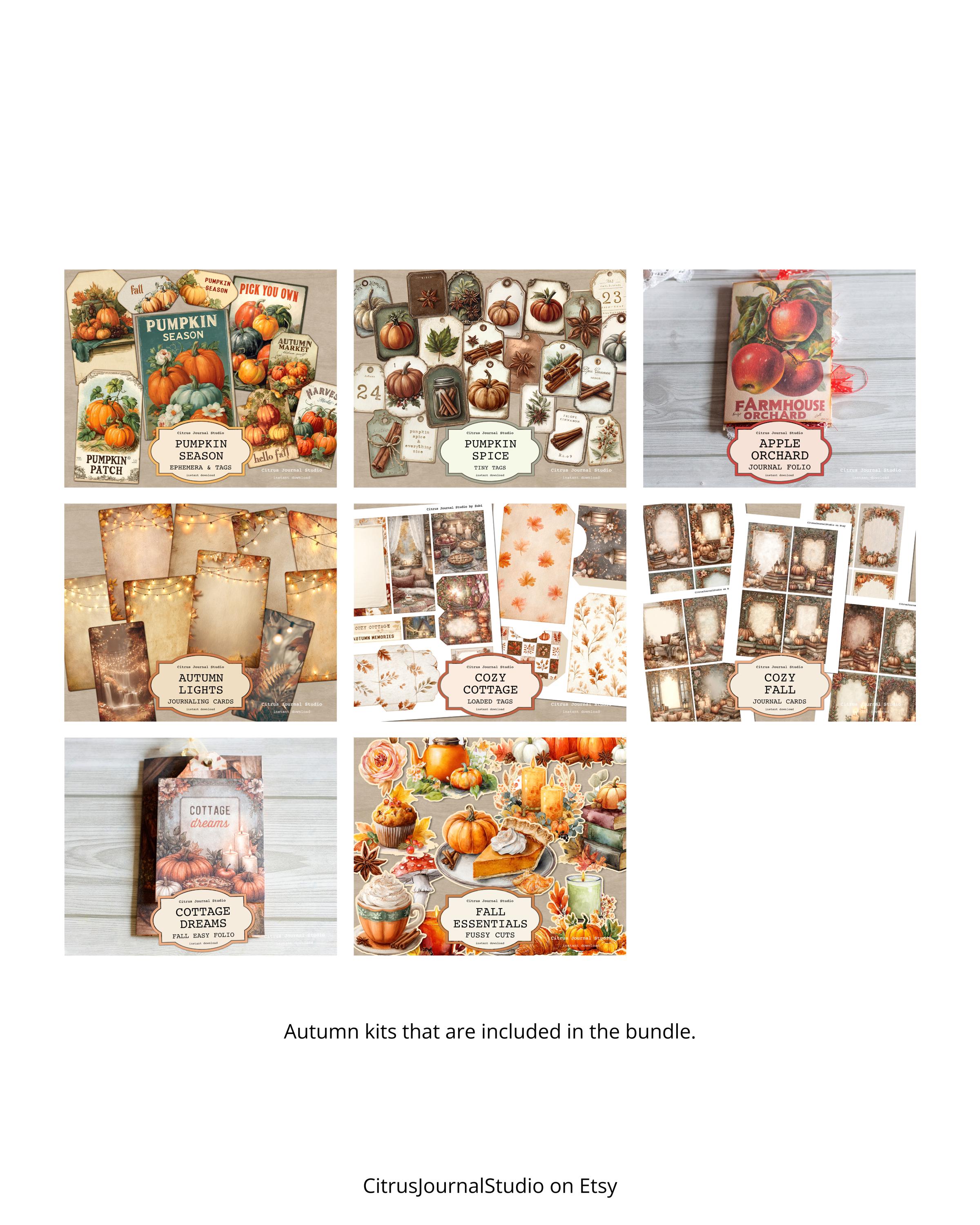 Autumn Halloween Bundle 2025, Fall Junk Journal Bundle, Halloween Junk ...