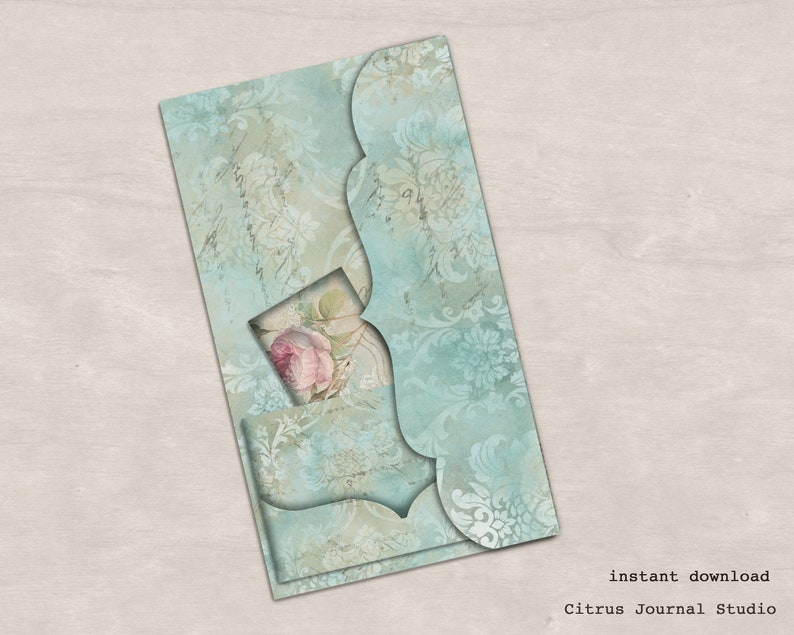 Shabby Blue Junk Journal Kit Trifold Folio Journal Insert - Etsy