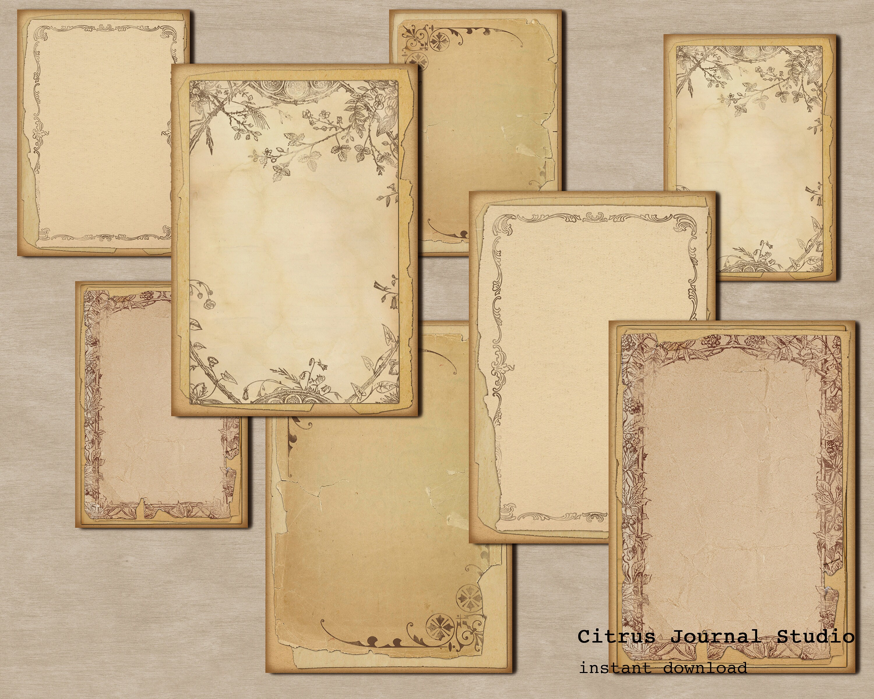 Vintage Frame, Junk Journaling, Vintage Cards, Vintage Border ...