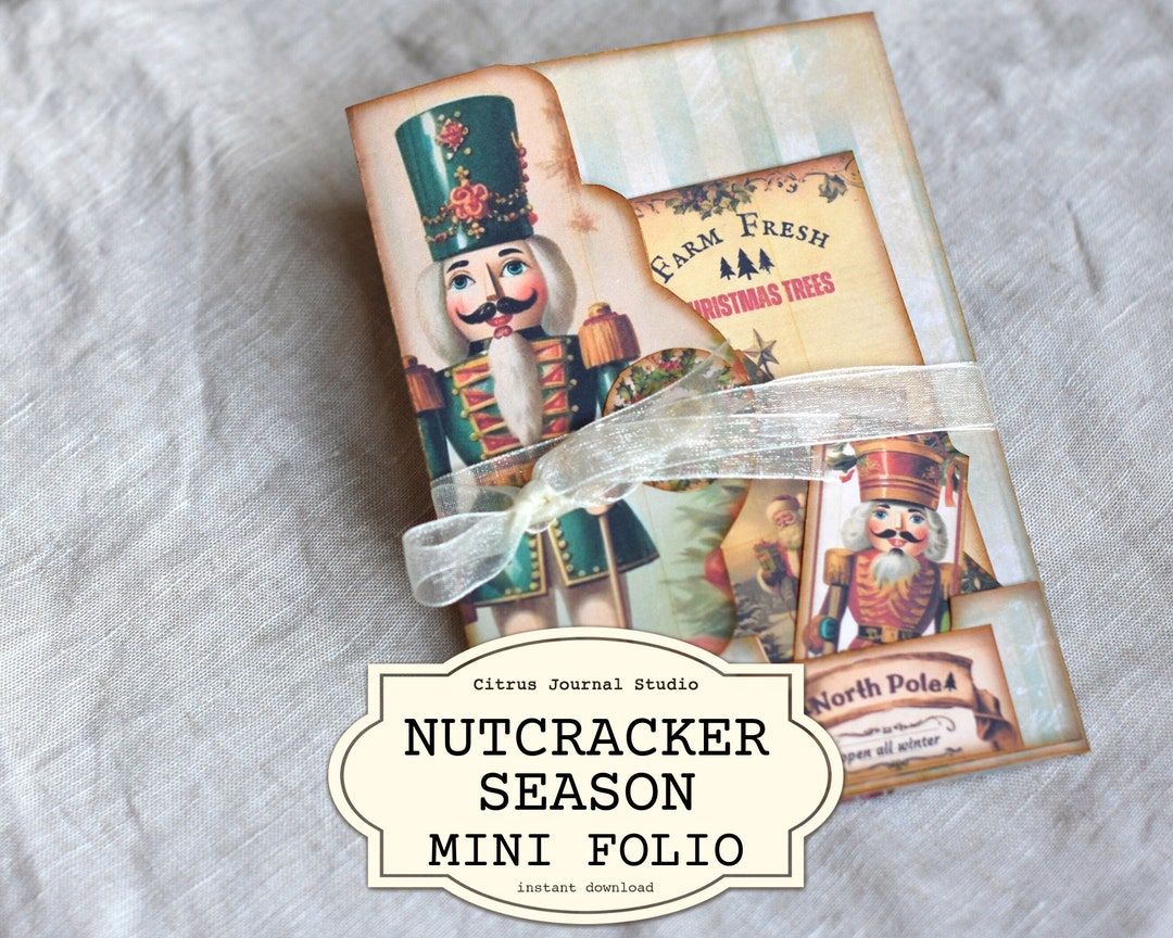 Nutcracker Folio, Christmas Mini Folio, Vintage Christmas, Folding ...