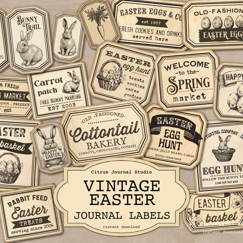Free Easter Printable Labels - Etsy