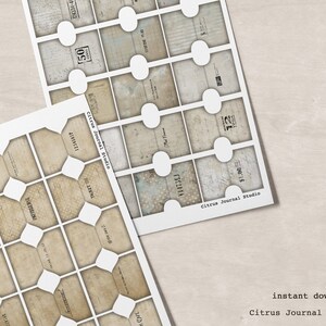 Junk Journal Tabs, Number Tabs, Blank Tags, Vintage, Ephemera ...