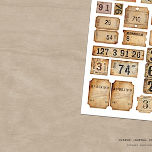 Number Labels, Vintage Labels, Junk Journal, Fussy Cuts, Specimen Label ...